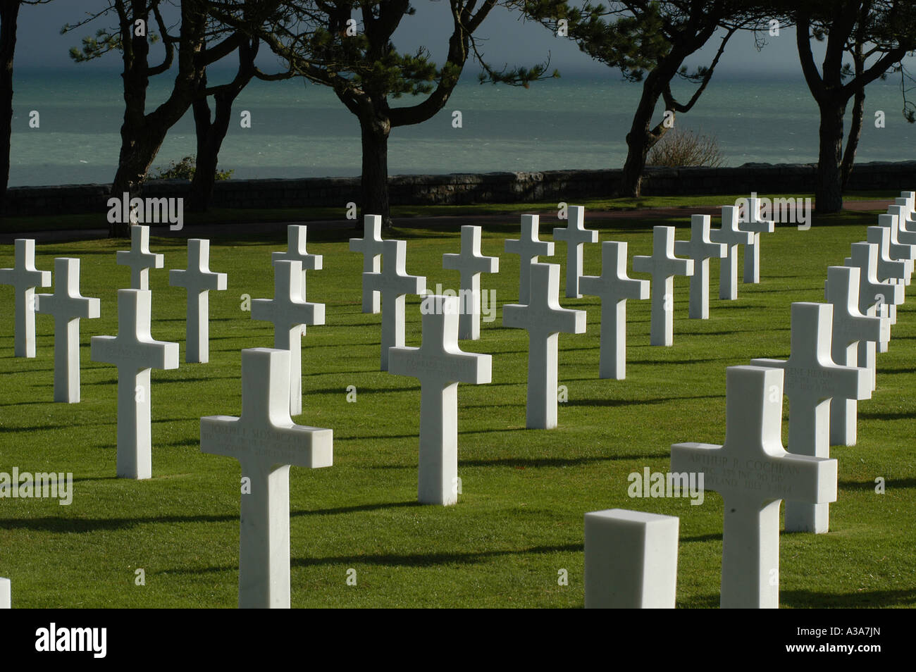 American military cemetery at Omaha Beach Normandy France Stock Photo ...