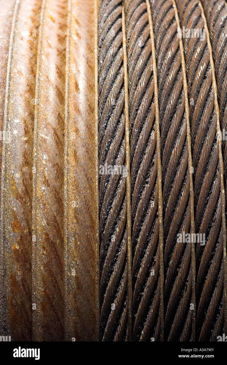 Rust wire cables Stock Photo - Alamy