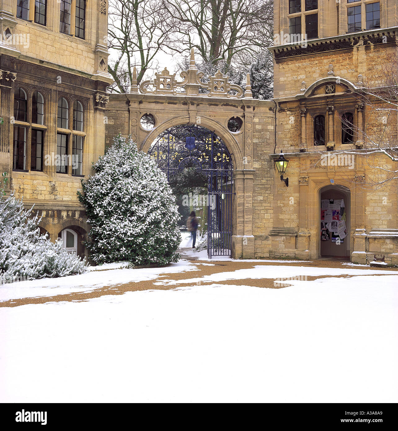 Trinity College Oxford winter Stock Photo - Alamy
