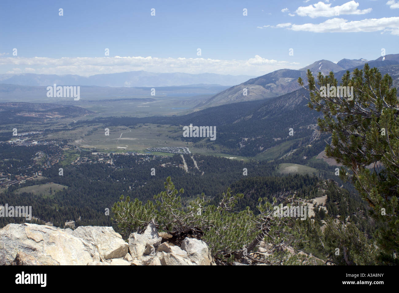 view of the town of Mammoth Lakes from Mammoth Mountain Stock Photo - Alamy