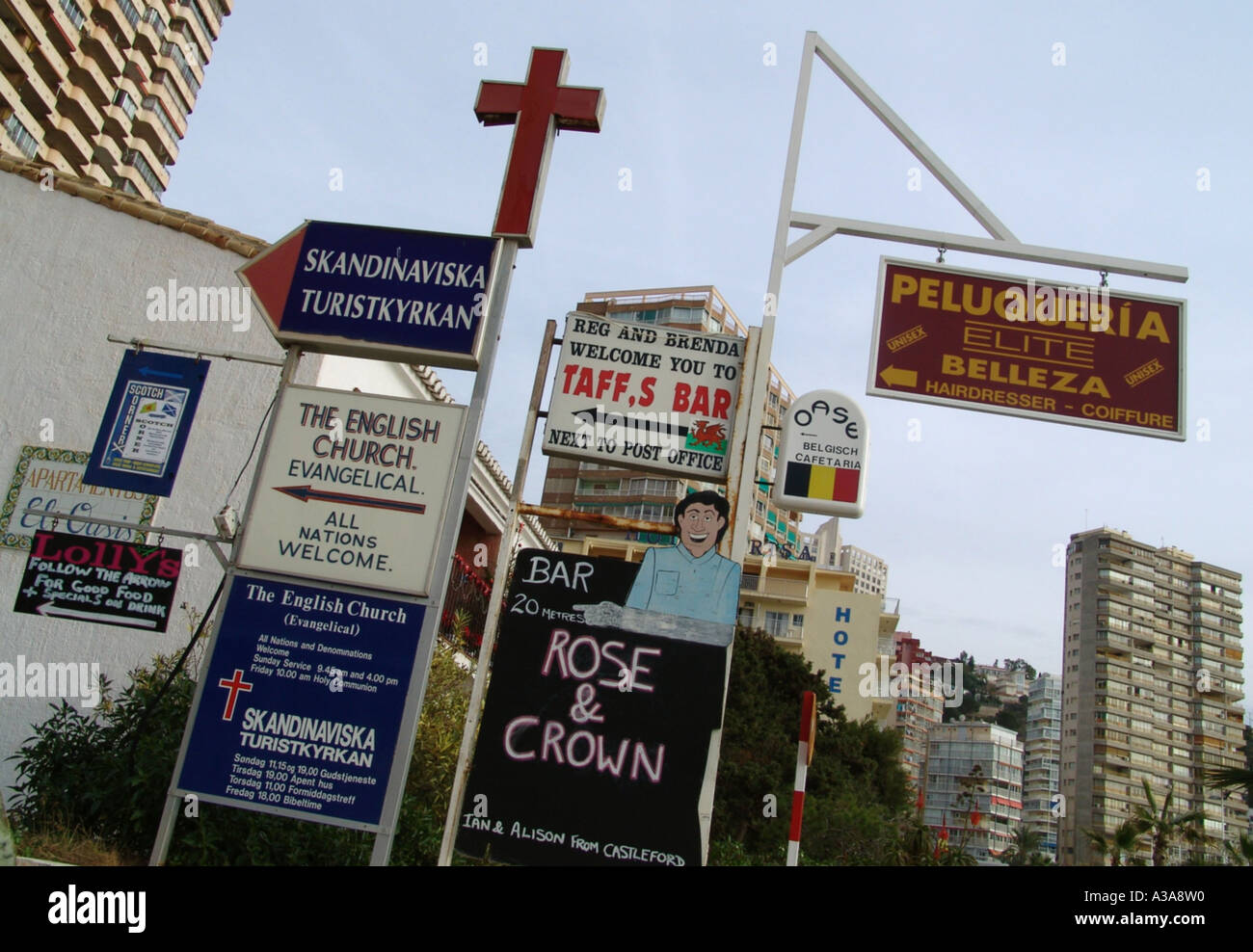 British cafe benidorm spain hi-res stock photography and images - Alamy