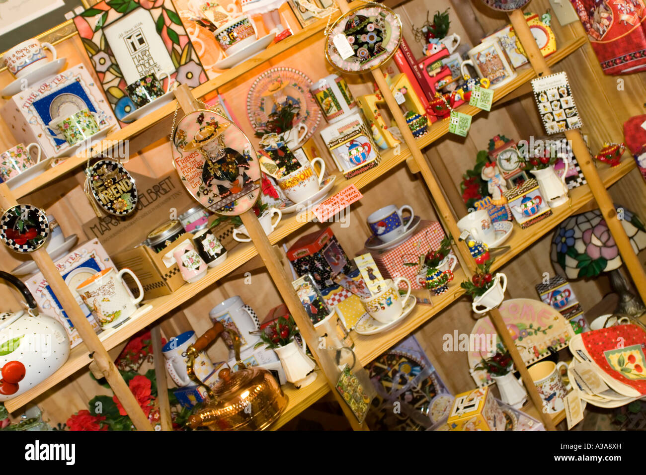 Craft shelves in small shop Stock Photo - Alamy