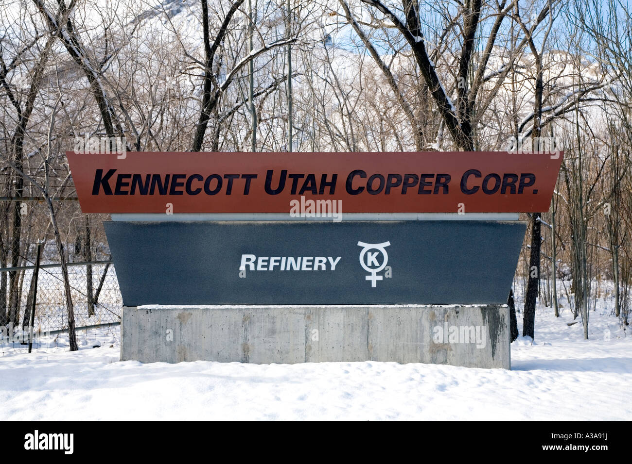Kennecott Refiner sign Utah Stock Photo - Alamy