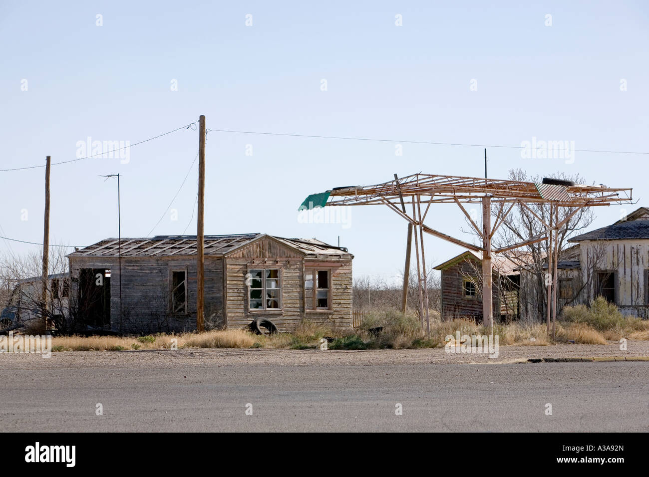 Buildings in town of Orla, Texas Stock Photo - Alamy