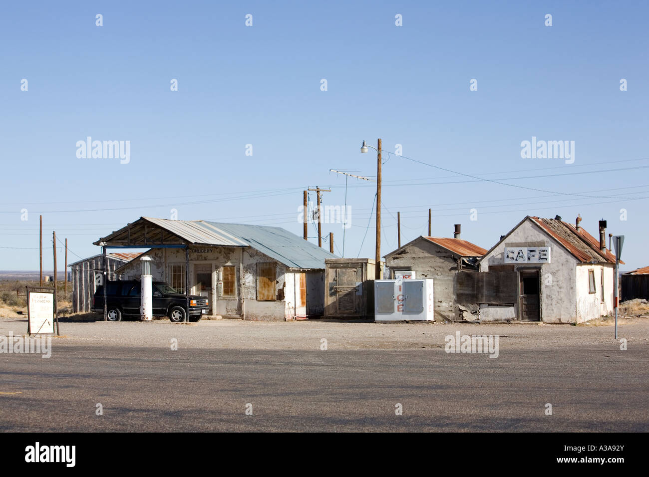Buildings in town of Orla, Texas Stock Photo - Alamy