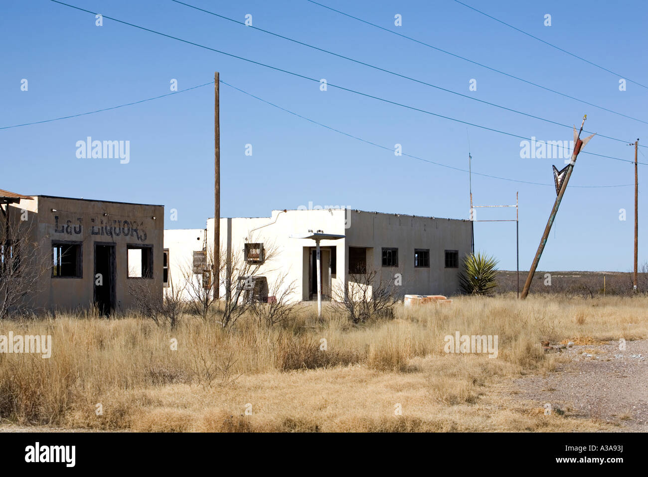 Buildings in town of Orla, Texas Stock Photo - Alamy