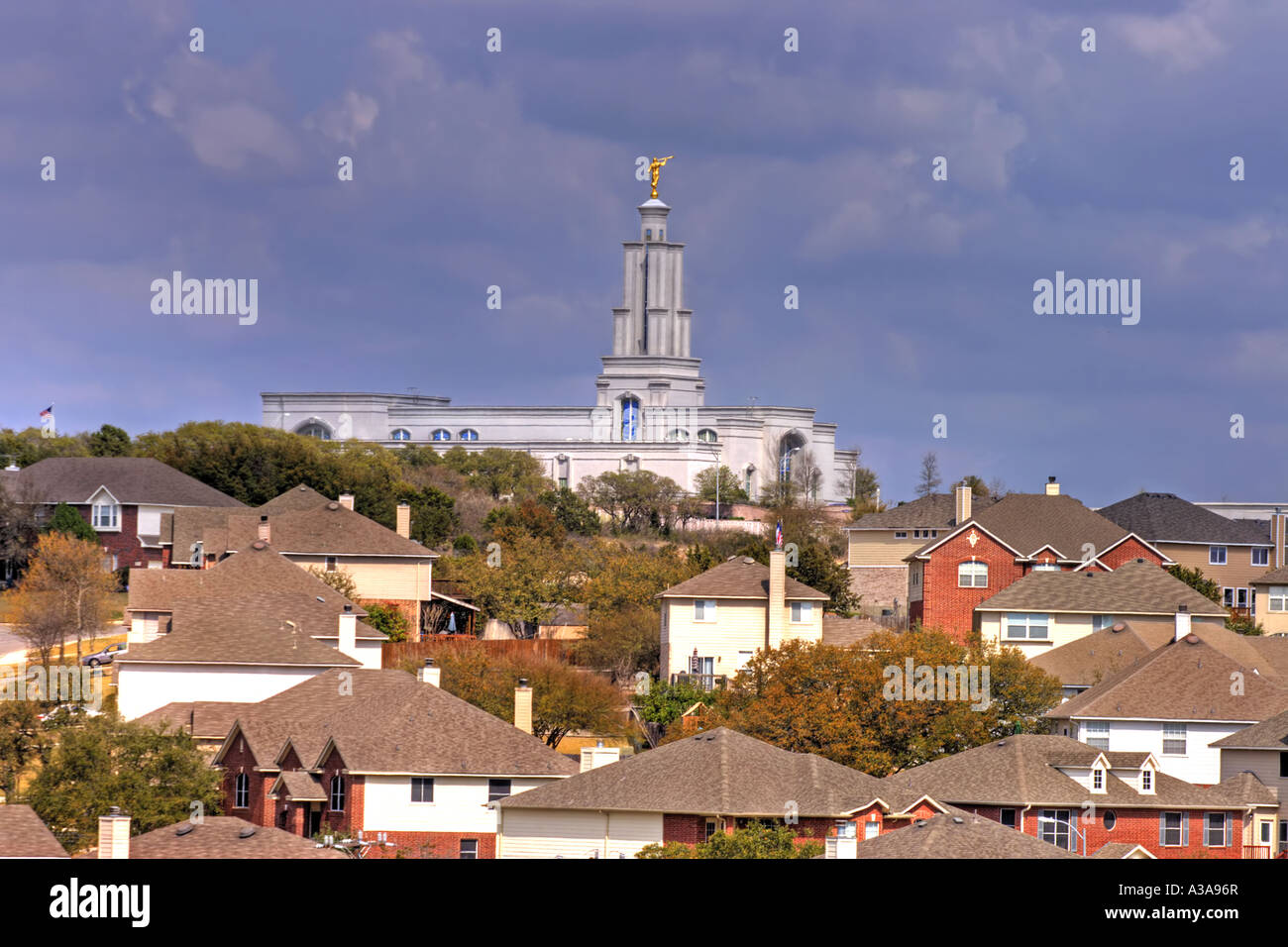 SAT Temple hill houses Stock Photo - Alamy