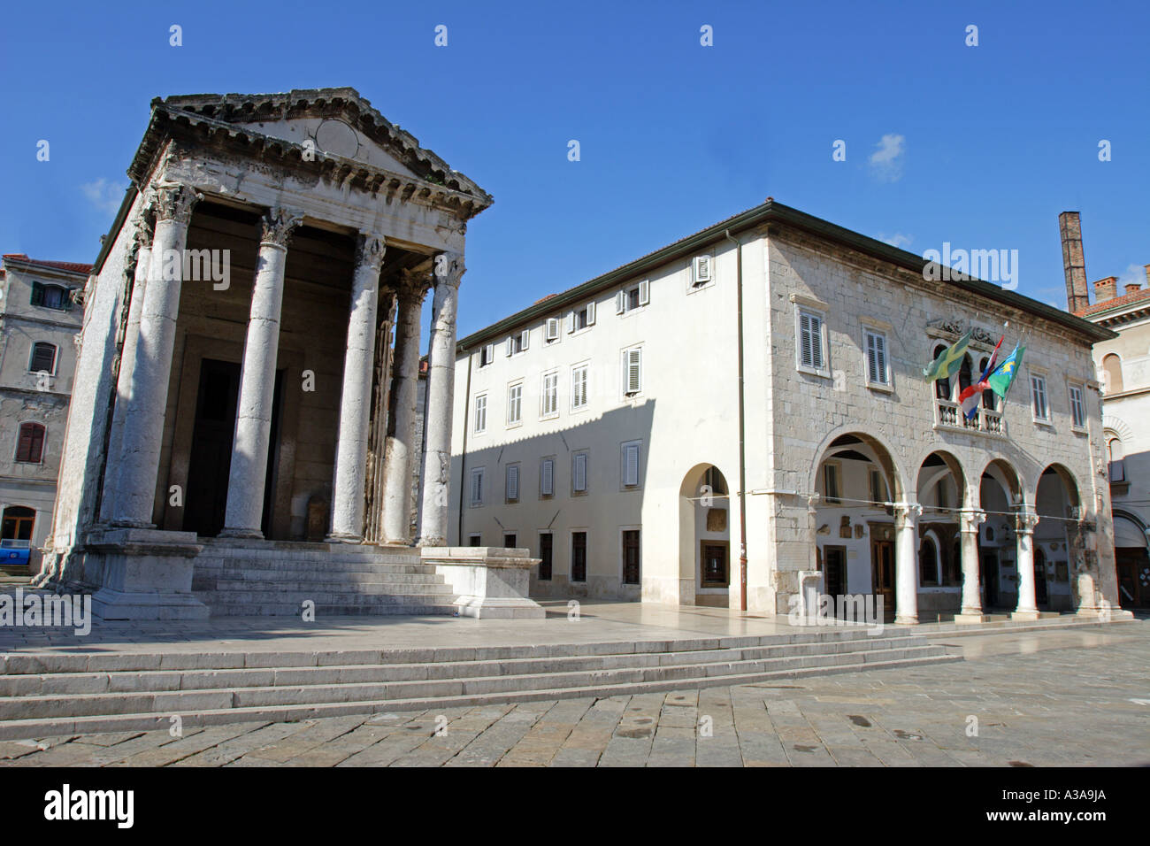 europe croatia istria pula the main square with the roman forum Stock ...