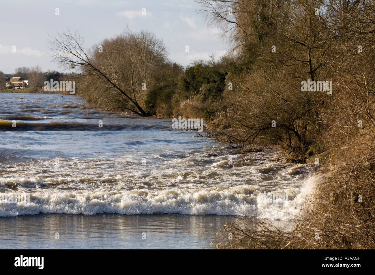 The Severn tidal Bore on the River Severn at Minsterworth ...