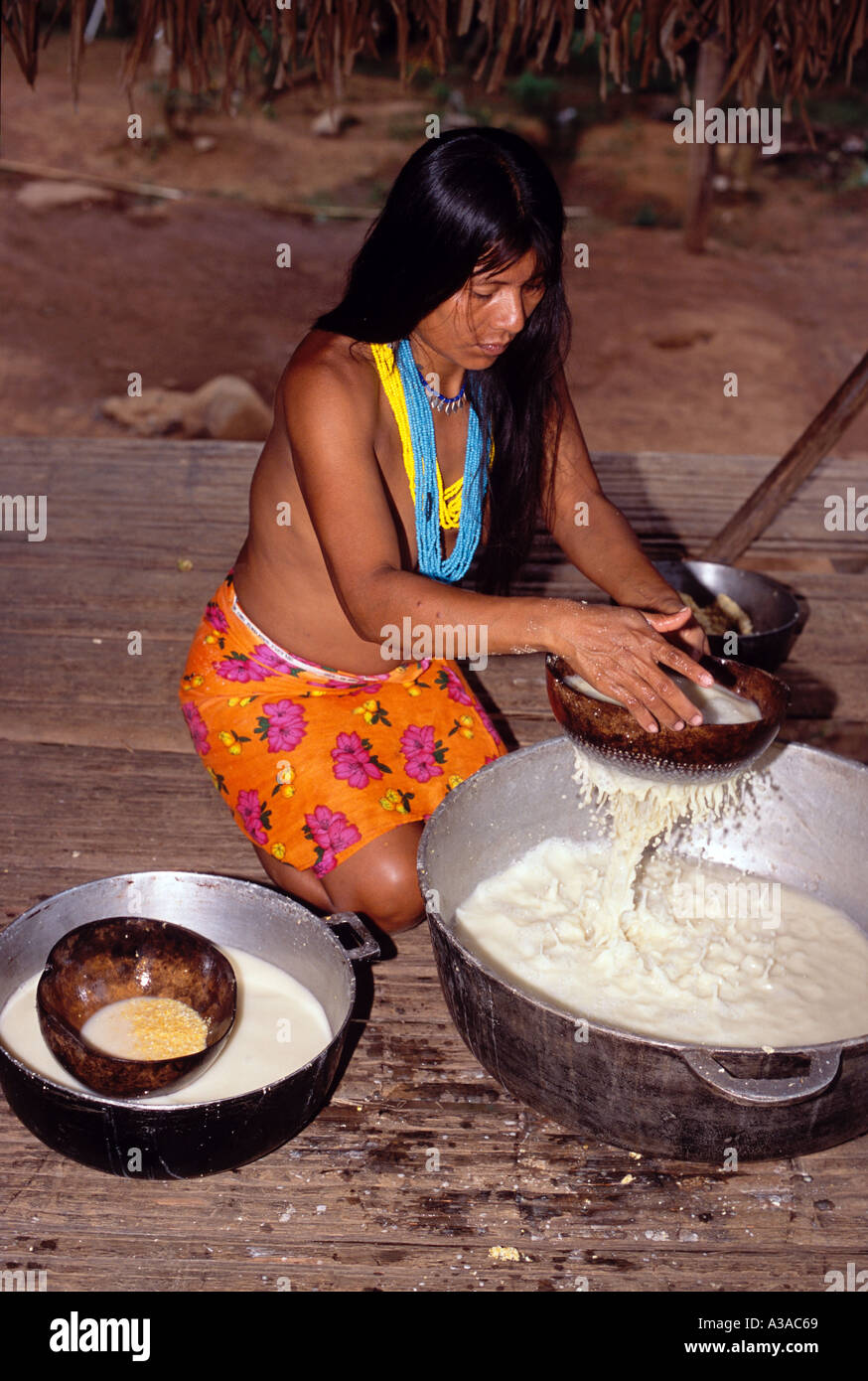 Embera Indigenous People Embera Drua Panama Stock Photo - Alamy