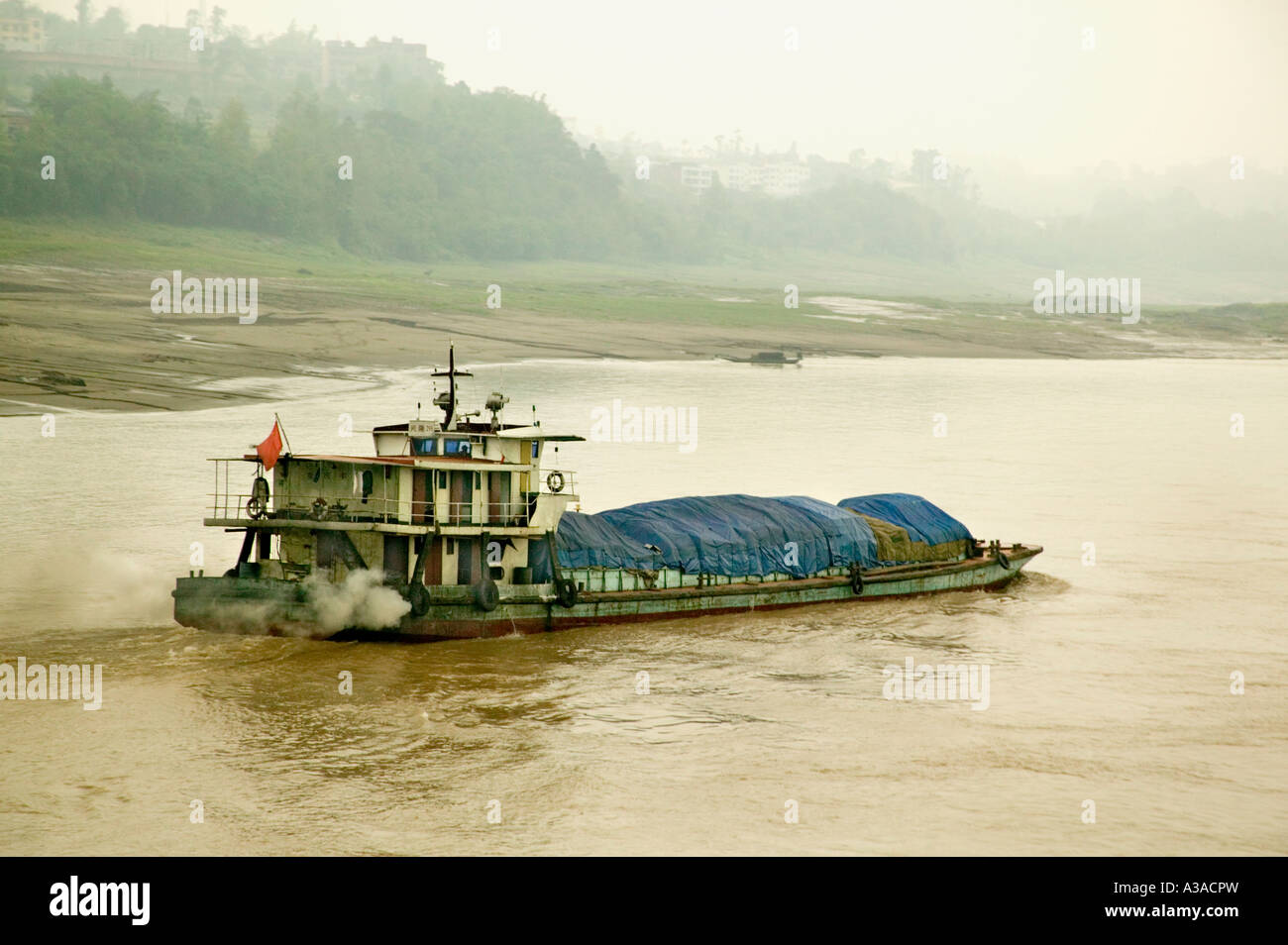 Freighter transporting coal, Yangtze River, China Stock Photo - Alamy
