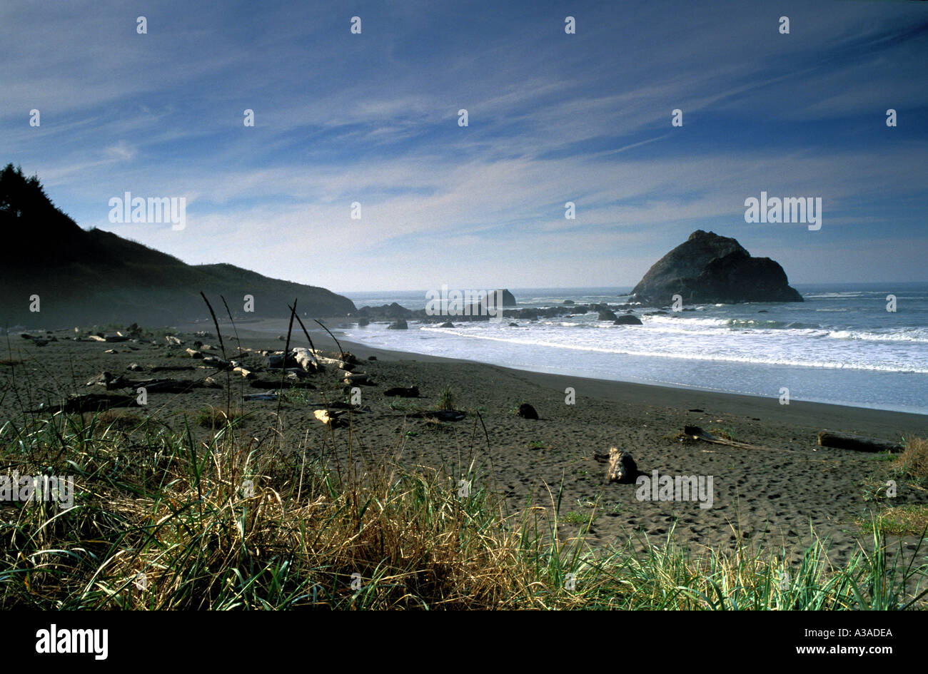 Beach and sea stack Humboldt County California Stock Photo - Alamy