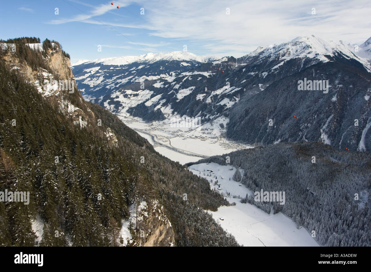 town of Mayrhofen ski resort Zillertal Valley Austrian Tyrol Austria ...
