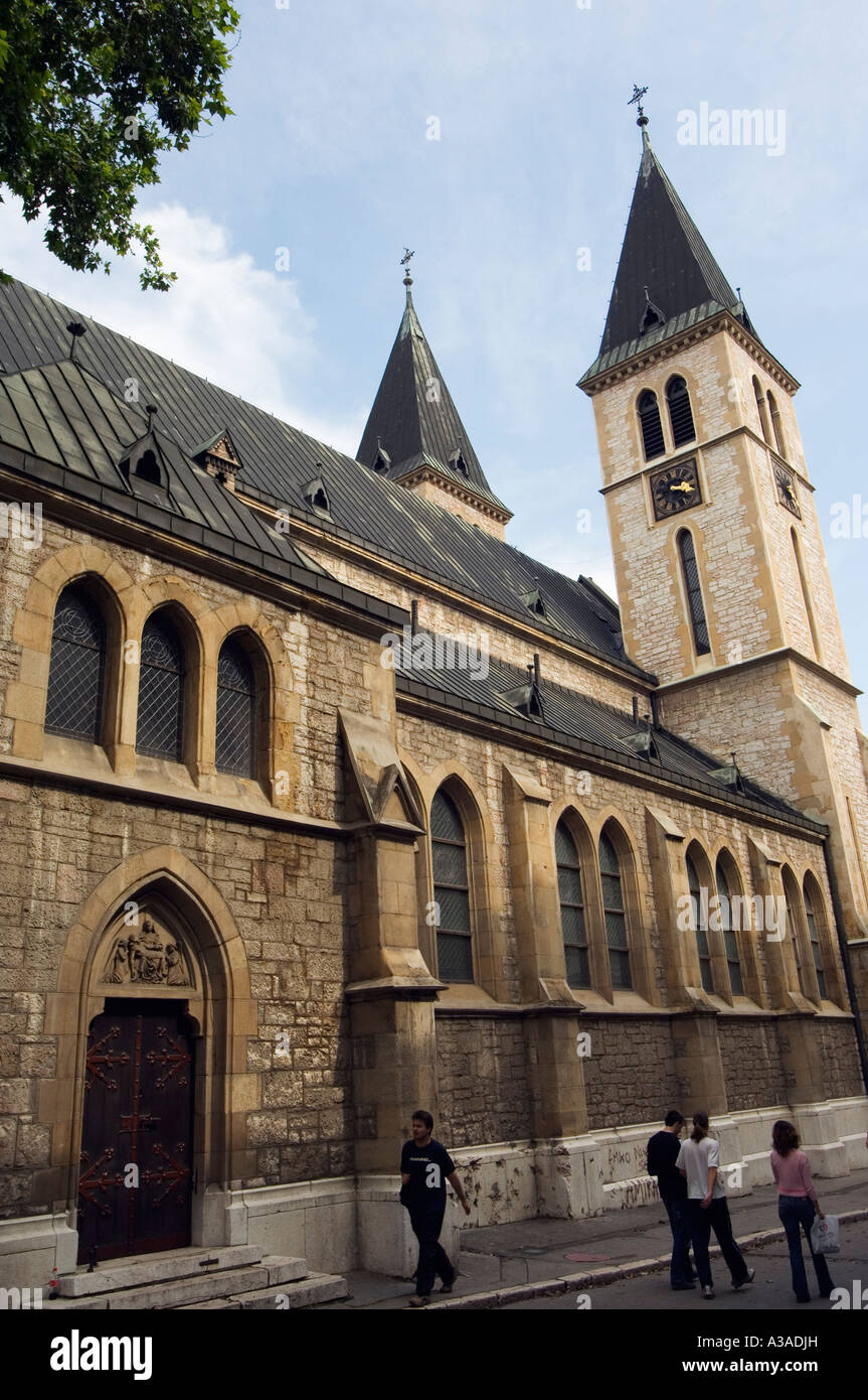 The Balkans Bosnia Sarajevo Neo Gothic Roman Catholic Church 1889 Stock ...