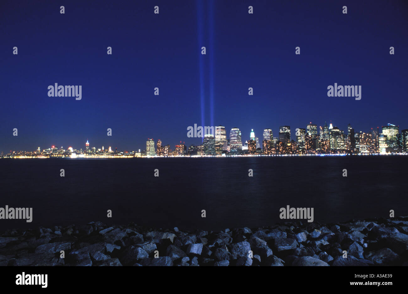 Memorial Lights WTC New York Stock Photo - Alamy