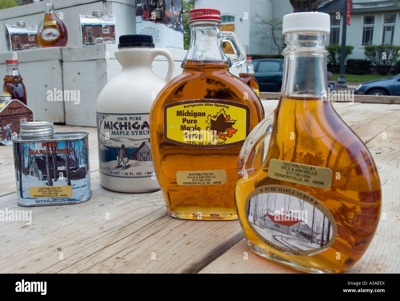 Maple Syrup Festival Maple Syrup Bottles Vermontville Michigan USA ...
