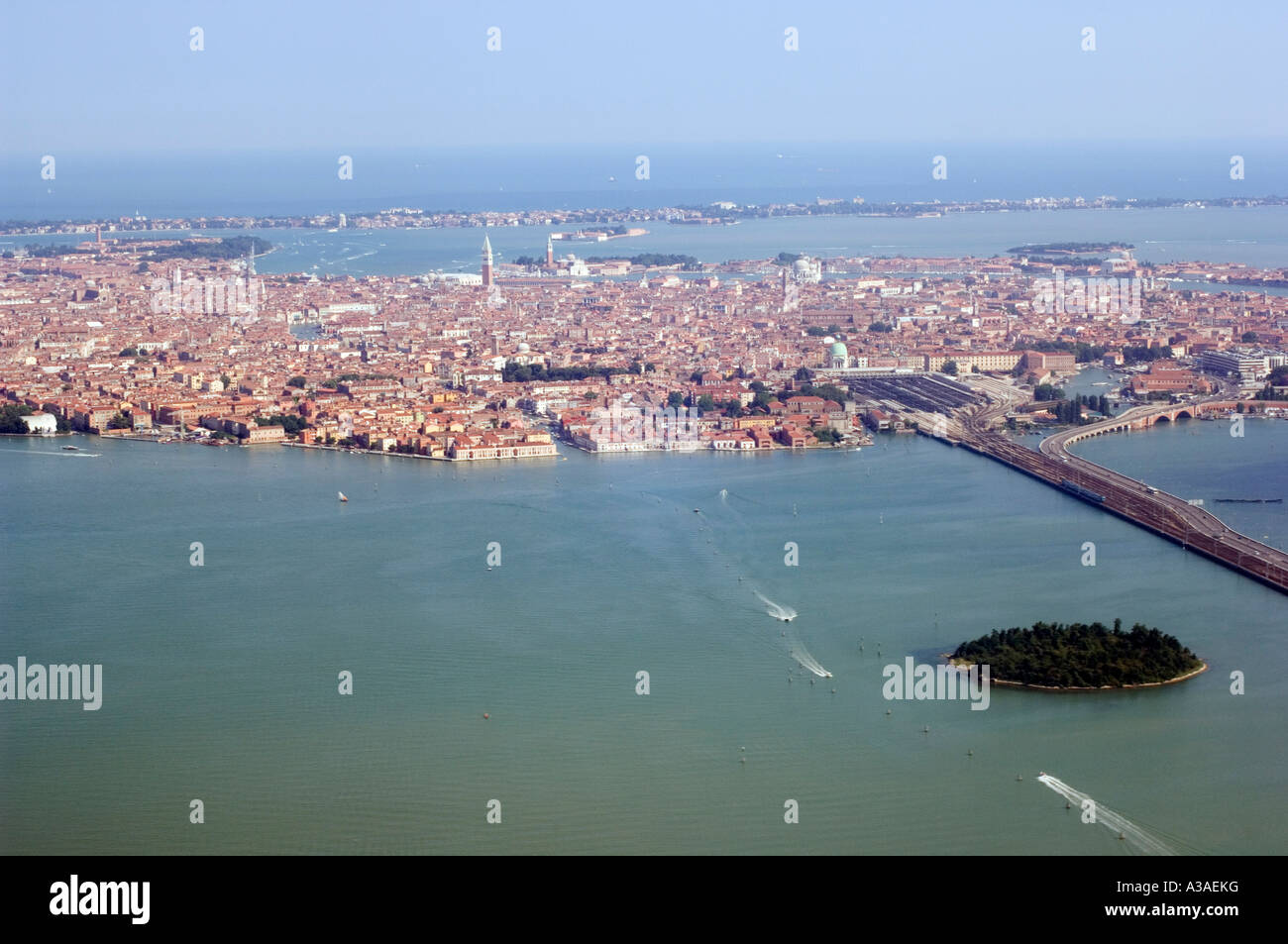 Italy Venice Aerial View Of Venice Lagoon And Islands Stock Photo Alamy