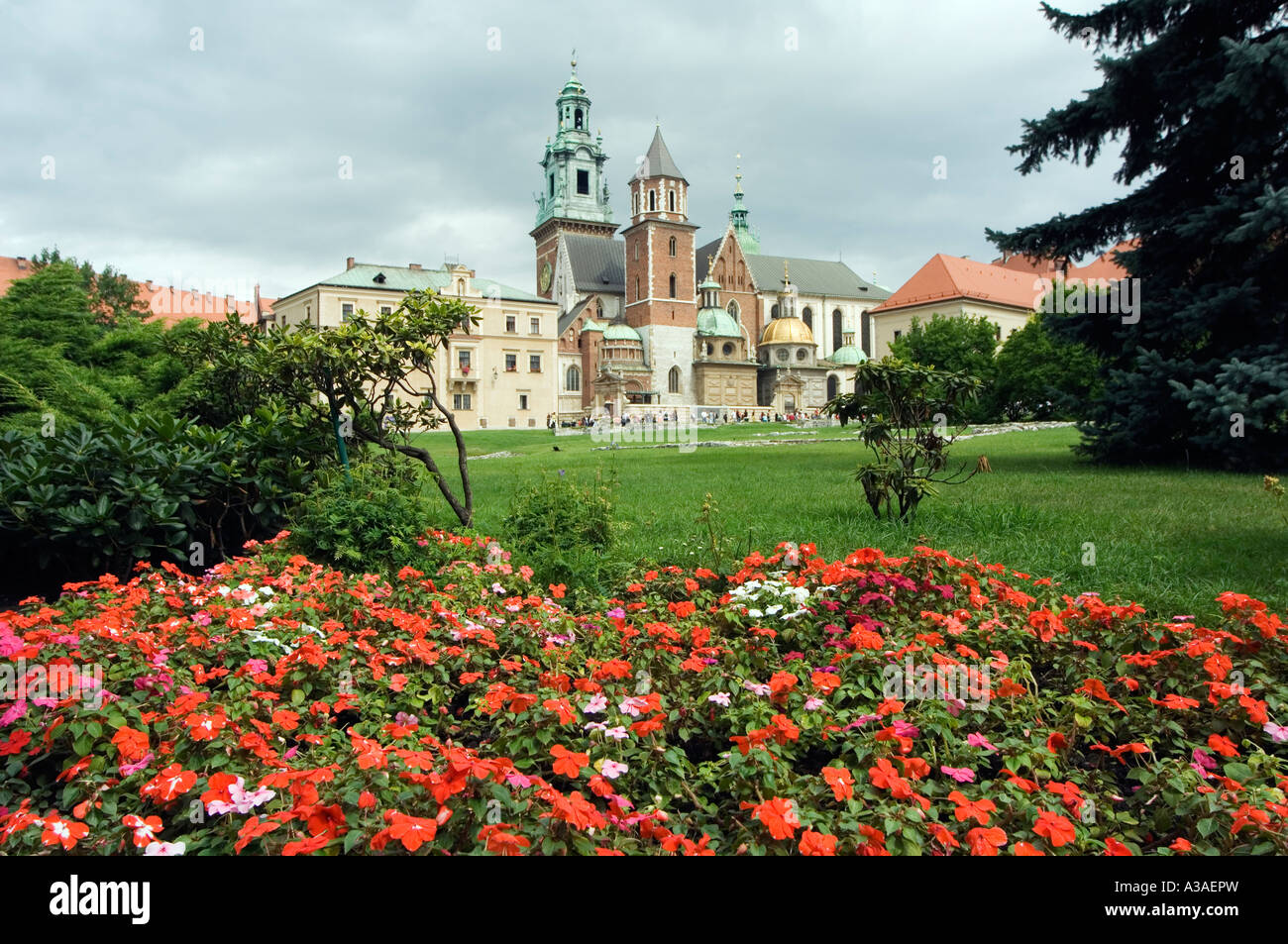 Poland Krakow Wawel Hill Wawel Cathedral Flower Garden Stock Photo - Alamy