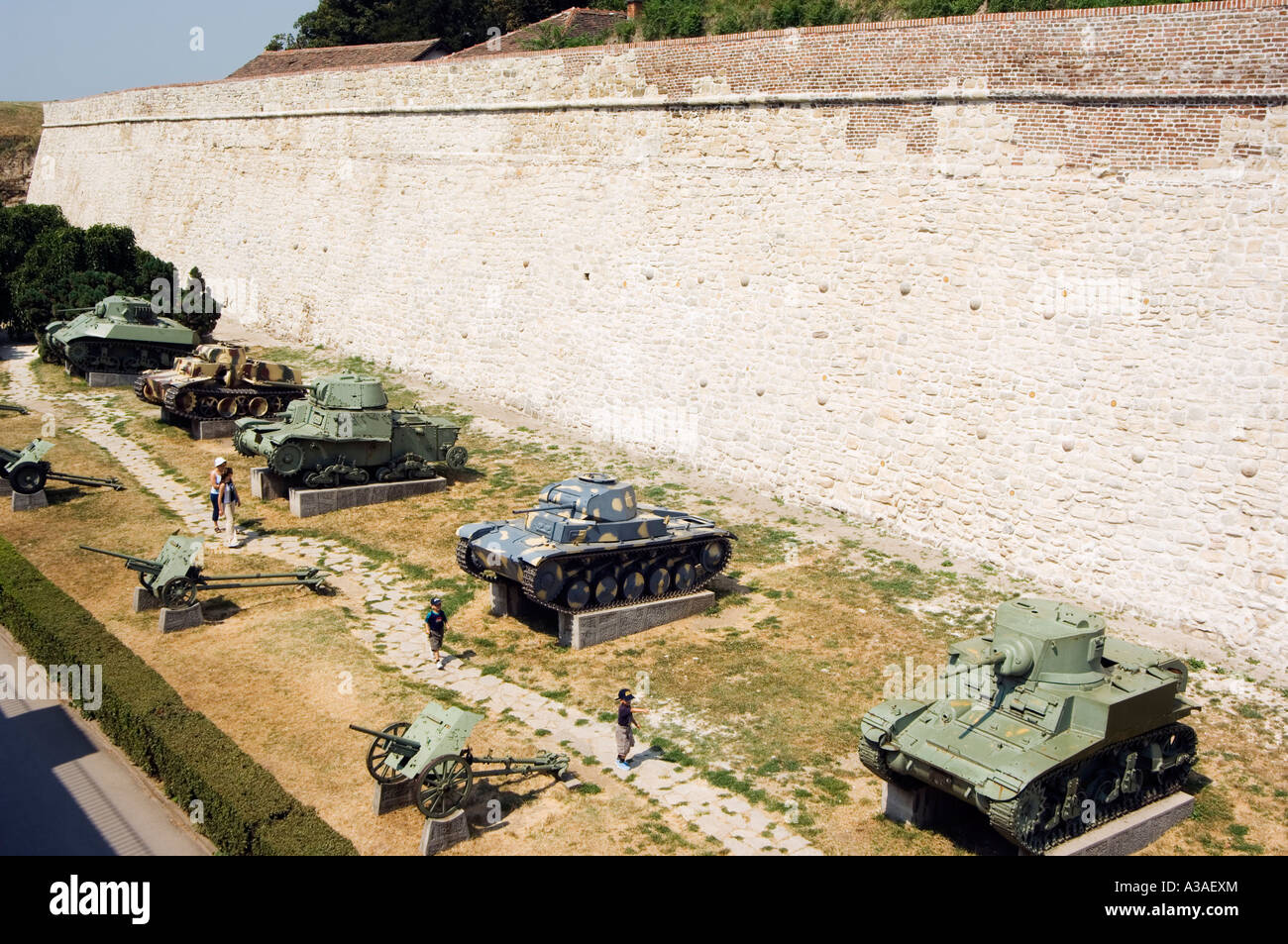The Balkans Serbia Belgrade Military Tanks and Cannon in the Grounds of ...