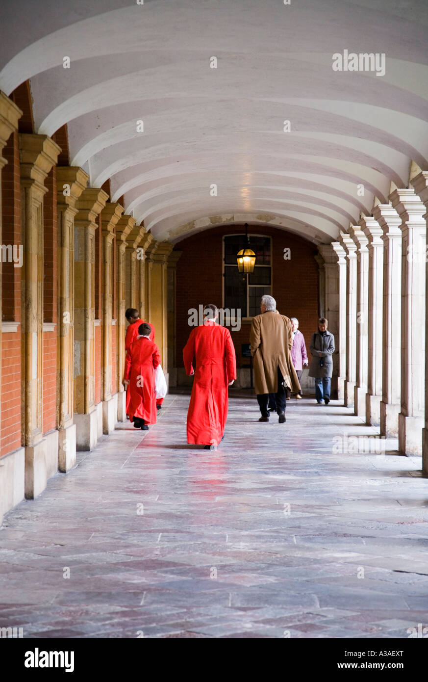 Chorister in the cloisters Fountain Court Hampton Court Palace UK Stock ...