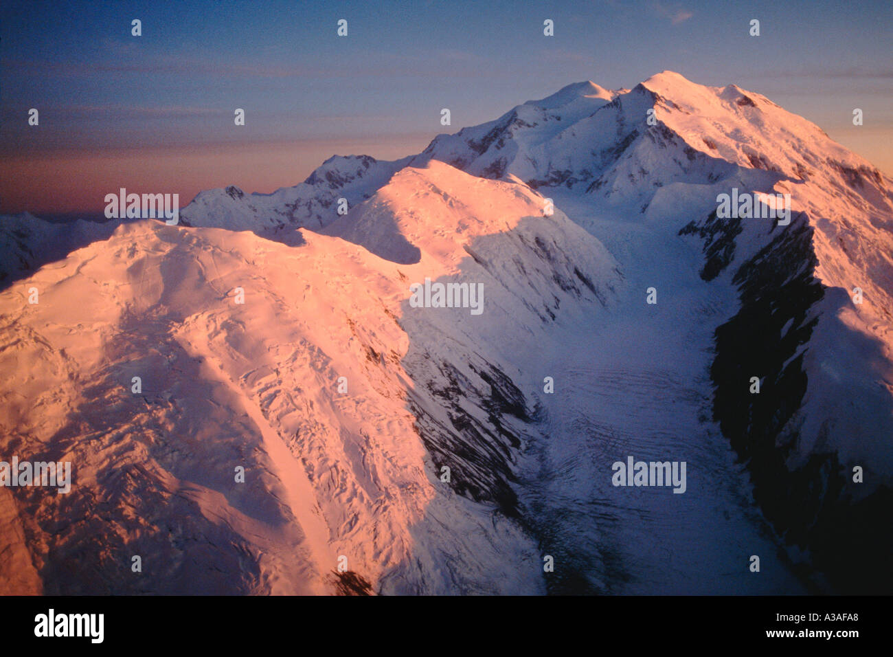 Aerial view of Denali National Park, Mt McKinley, Alaska, USA, Mt Koven ...