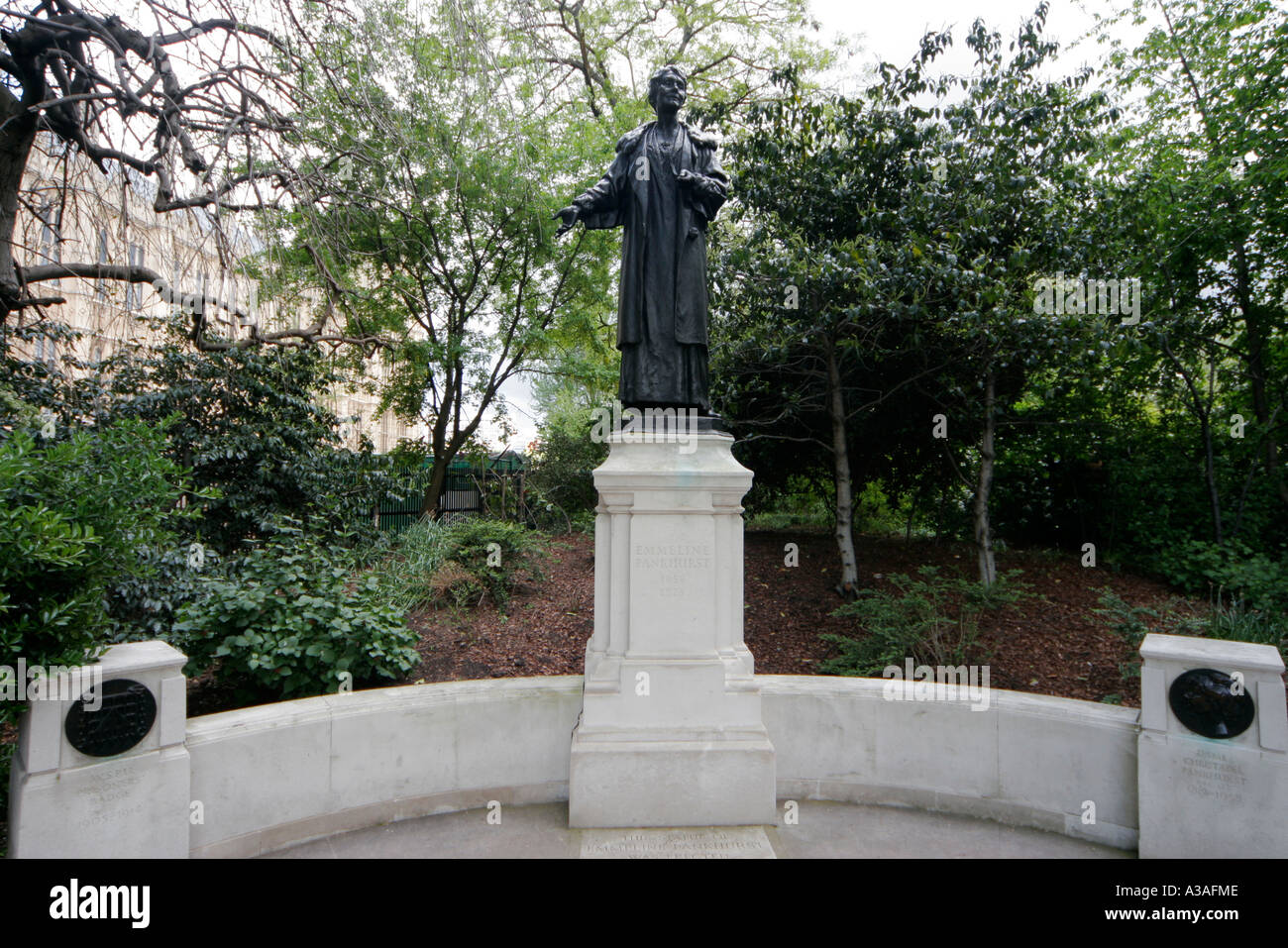 Memorial to suffragette Emily Pankhurst Westminster London UK Stock ...