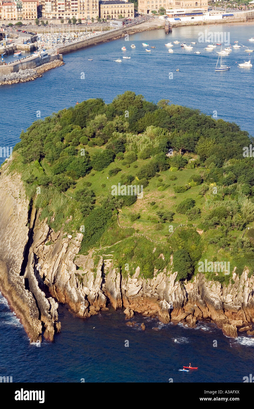 Spain Basque Country San Sebastian Bay Kayaking near Rocky Peninsular ...