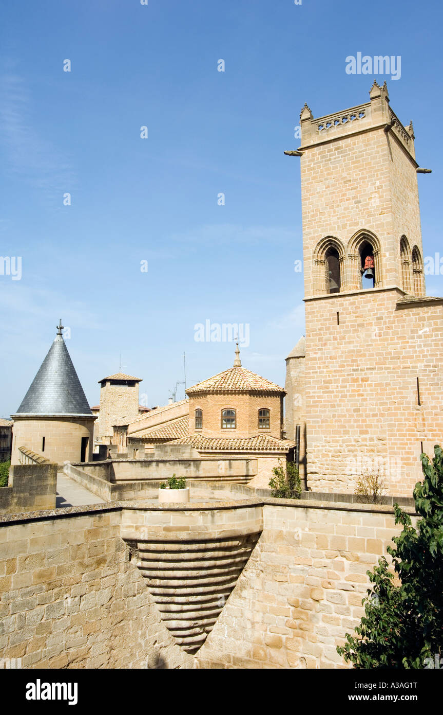 Spain Navarra Olite Old Town The Palacio Real Medieval Defensive Castle ...