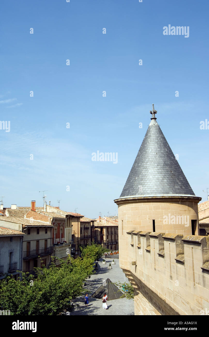 Spain Navarra Olite Old Town The Palacio Real Medieval Defensive Castle ...