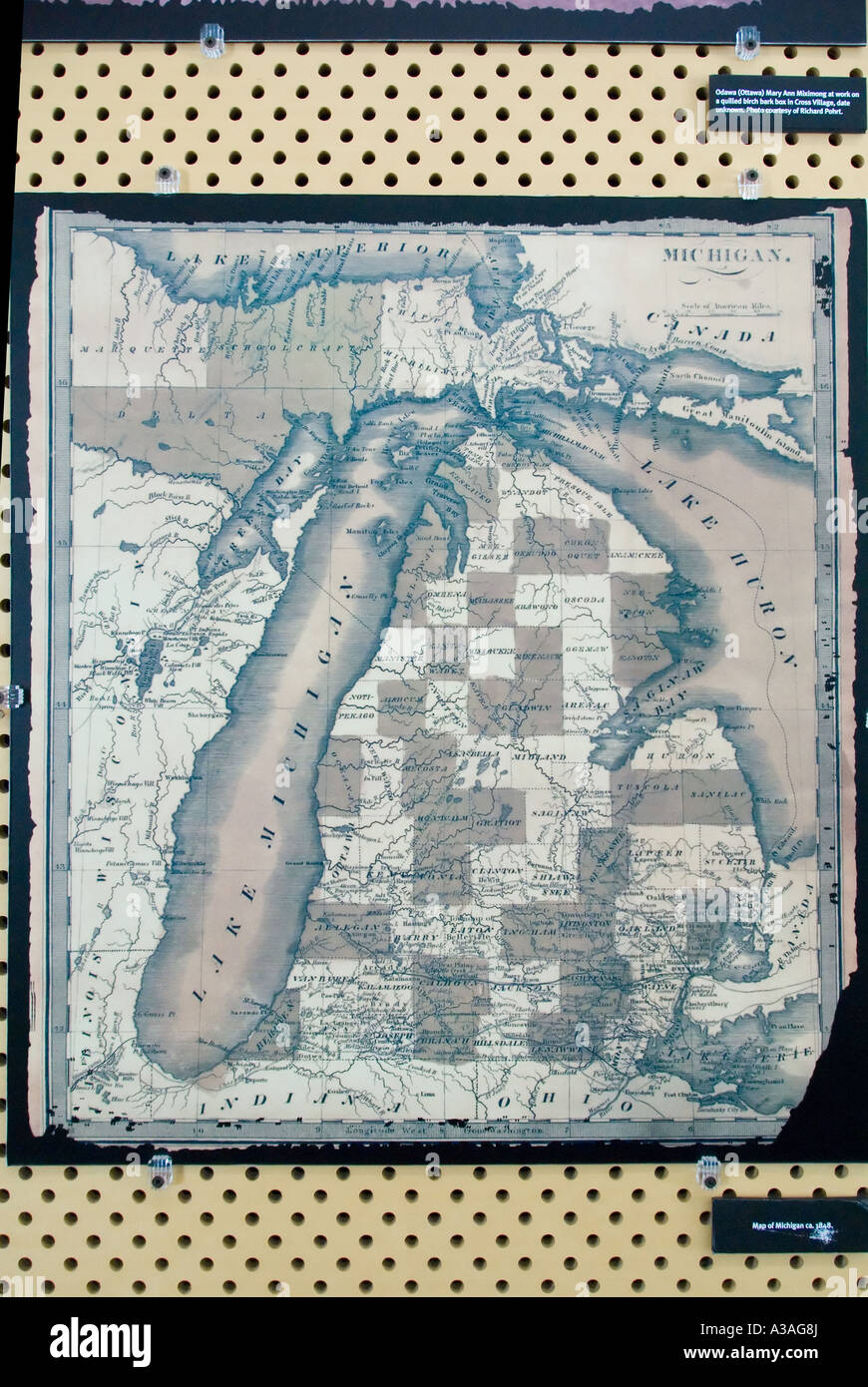 P33 064 Cranbrook Institute Of Science - Michigan Map Circa 1848 ...