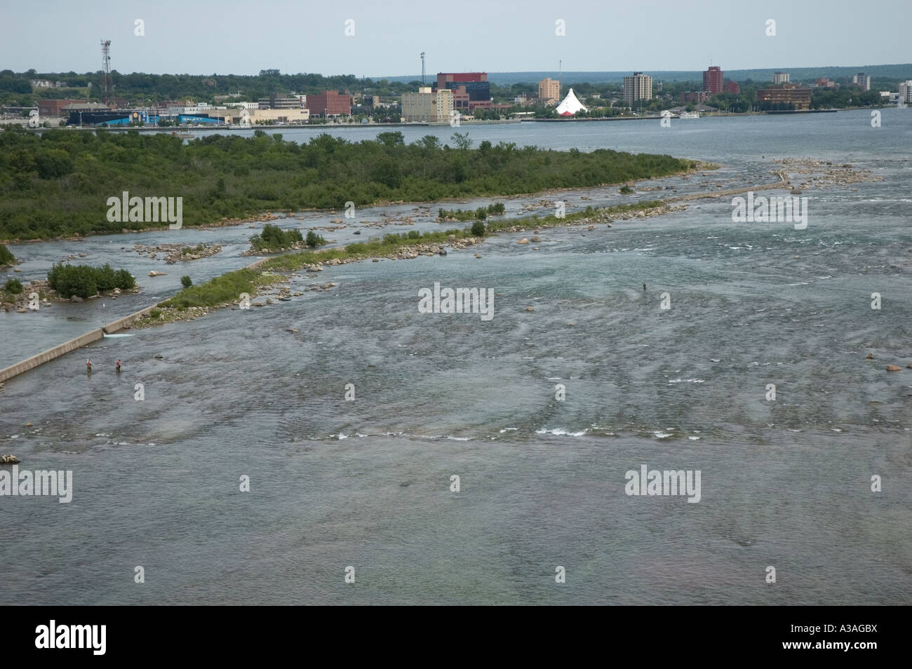 P33 090 Sault Ste Marie Ontario Canada - St. Marys River Rapids Stock ...