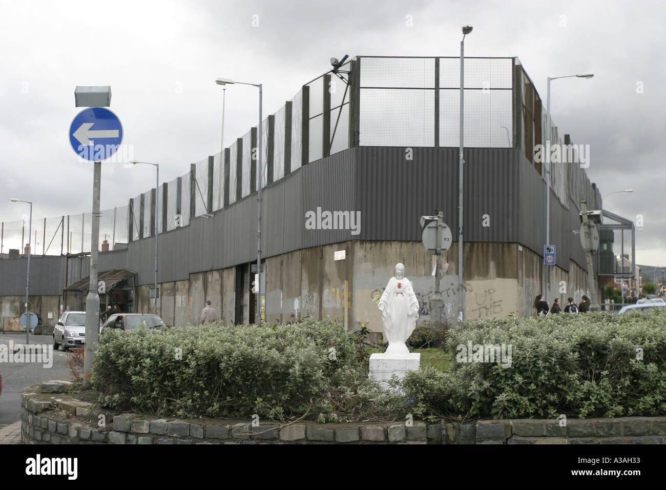 roundabout our lady peace statue andersonstown disused RUC PSNI police ...