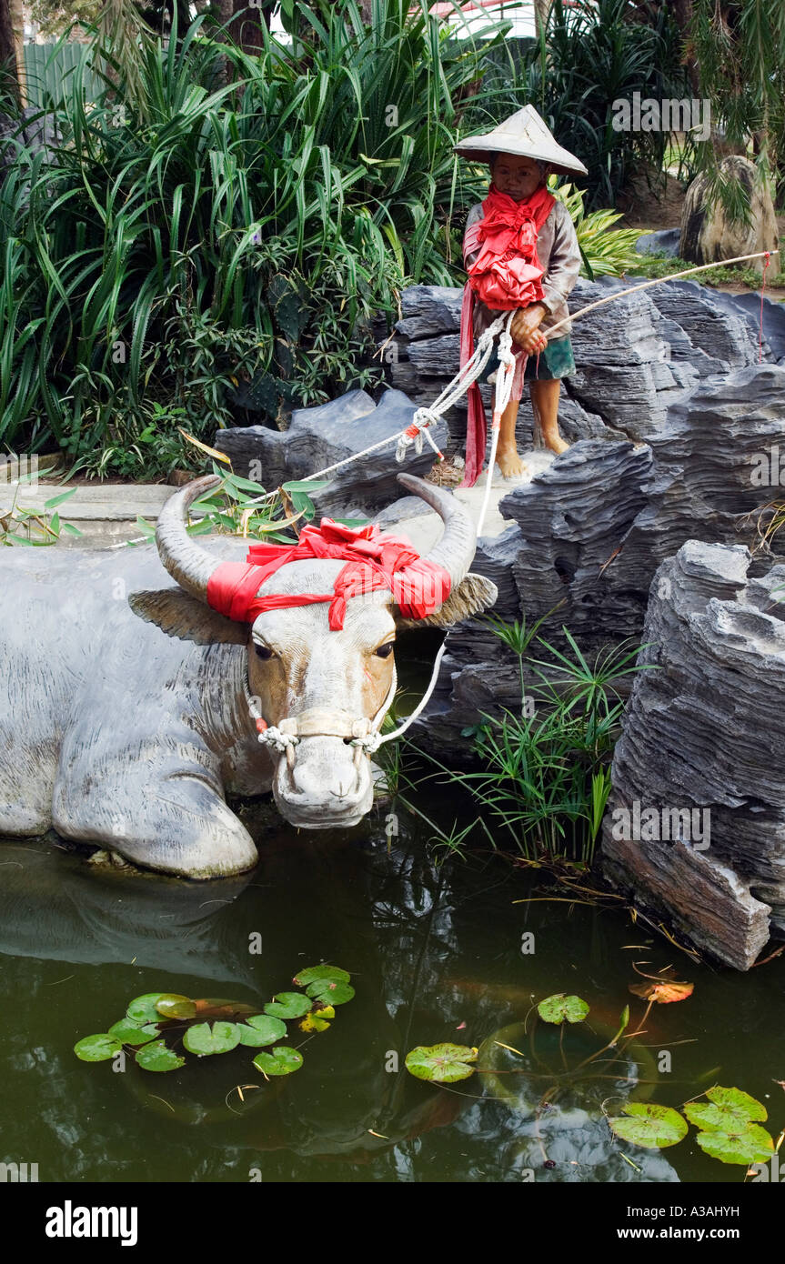 ox pond decoration Shengmu temple Tucheng Luerhmen Tainan Tainan County ...