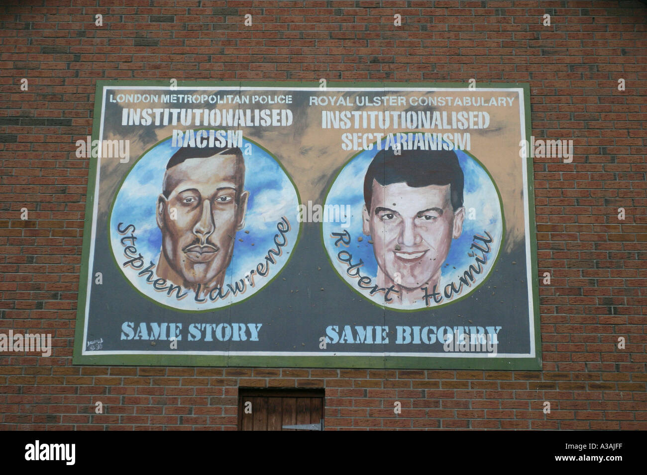 stephen lawrence robert hamill bigotry wall mural ardoyne north belfast ...