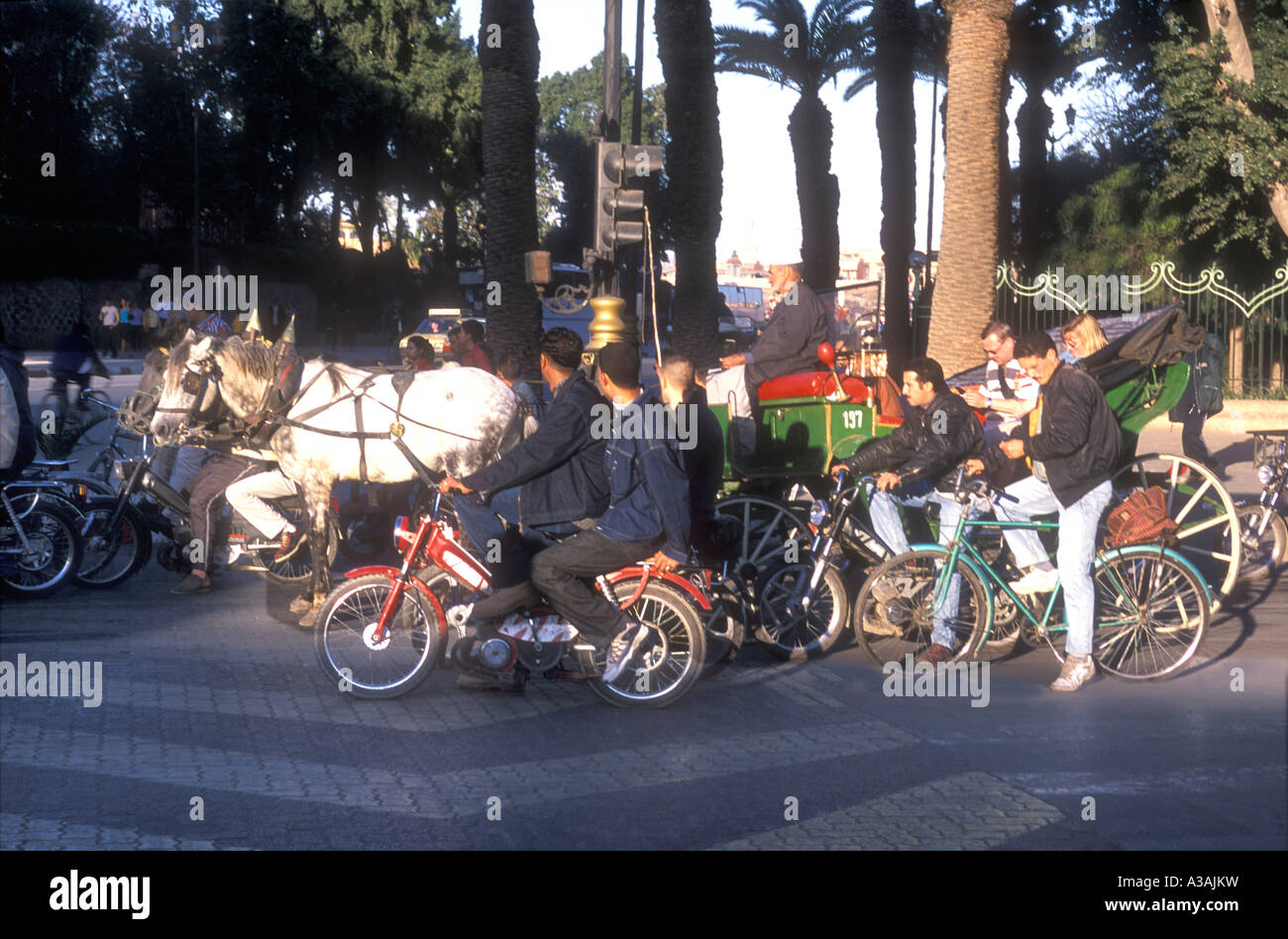 Busy traffic Marrakesh Morocco Stock Photo - Alamy