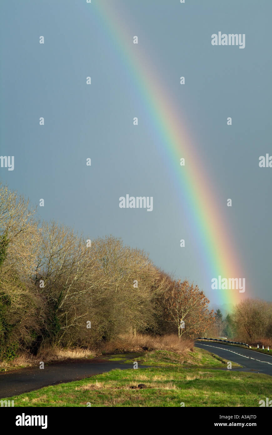 Rainbow over the A76 road Dumfries to Kilmarnock near Thornhill ...