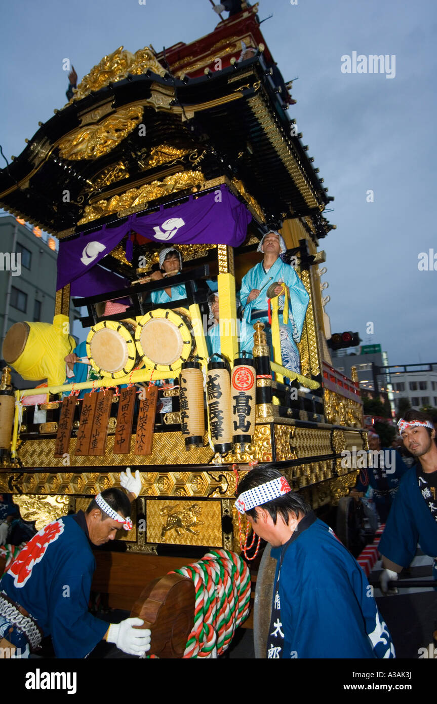 procession of parade floats Autumn Festival Kawagoe Saitama prefecture ...