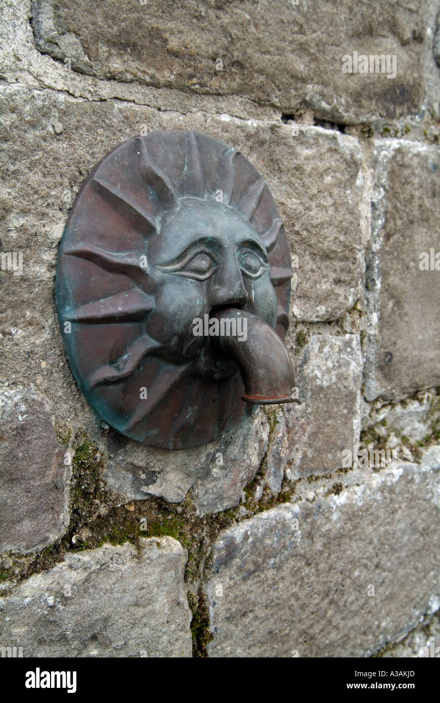 Drinking water fountain shaped in the face of the sun Kirkcudbright ...