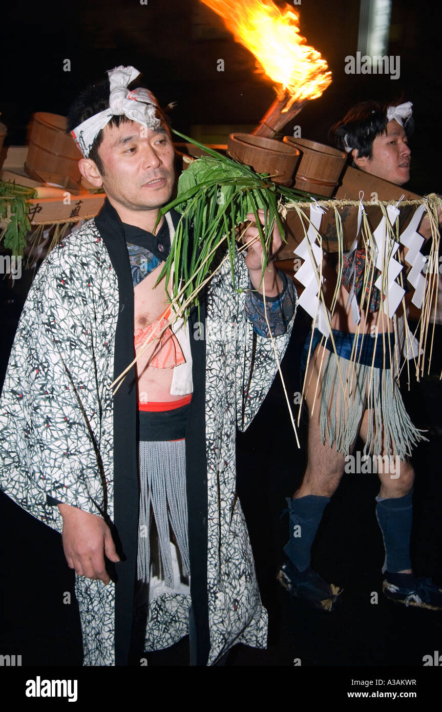 Procession of Torches Mikoshi Shrine at Fire Festival at Kurama Kyoto ...