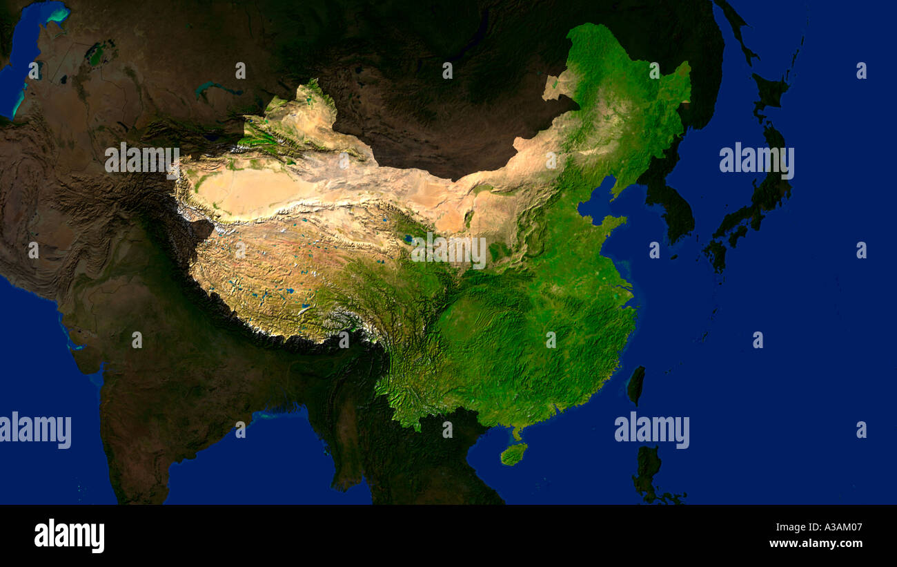 Satellite Image Of China Highlighted Stock Photo - Alamy Satellite Image Of China Highlighted Stock Photo - Alamy