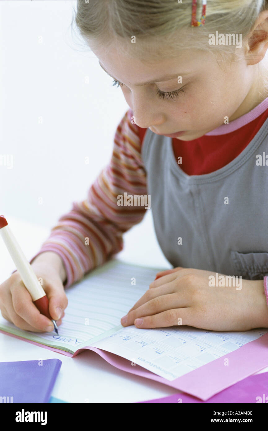 girl at homework Stock Photo - Alamy