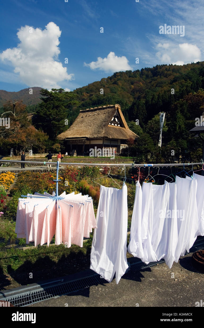 Gassho Zukkuri Thatched Roof Gable Houses at Shirakawago Ogimachi Town ...