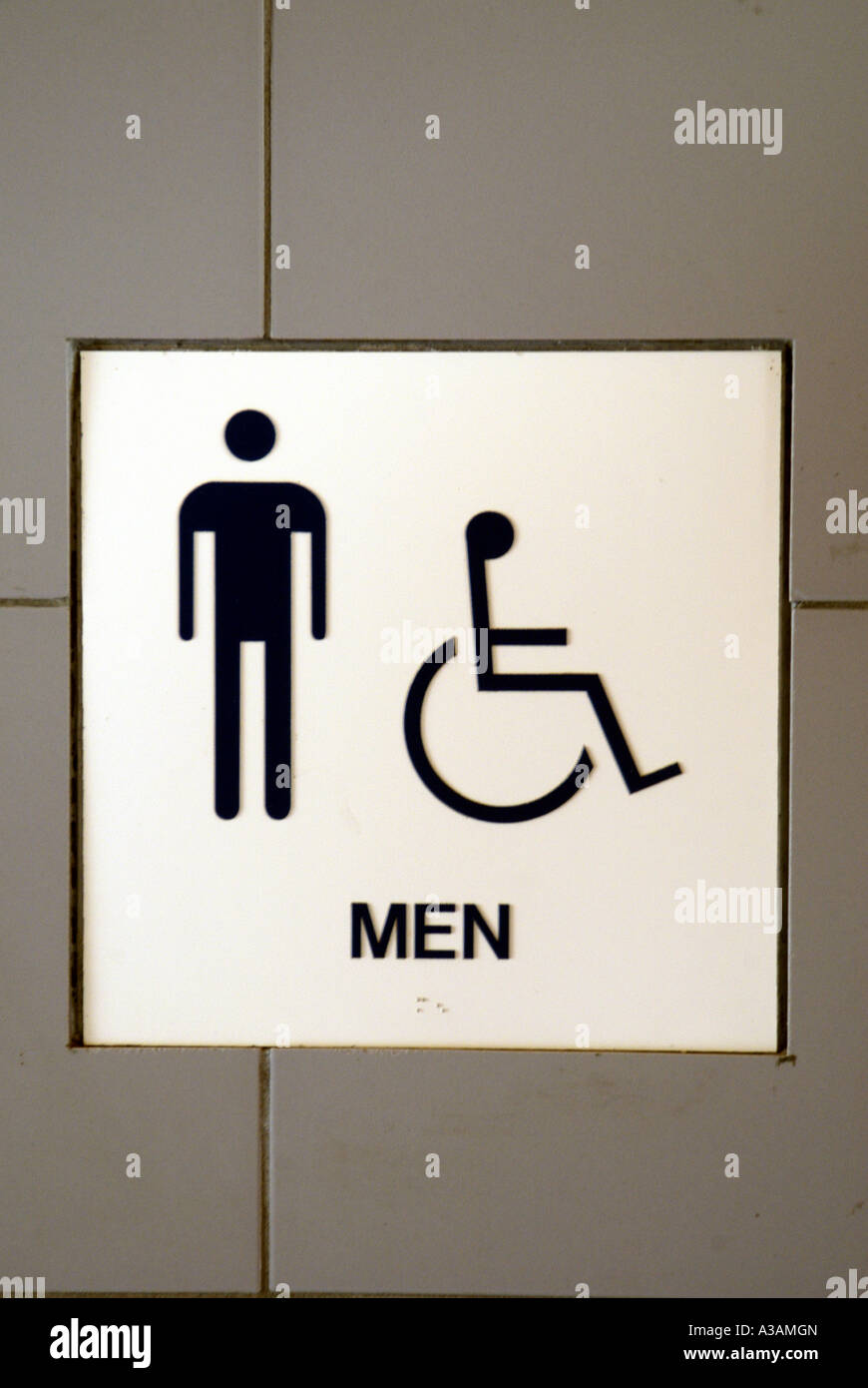 P20 123 Highway Rest Area, Men's Room Sign, Icons Stock Photo - Alamy