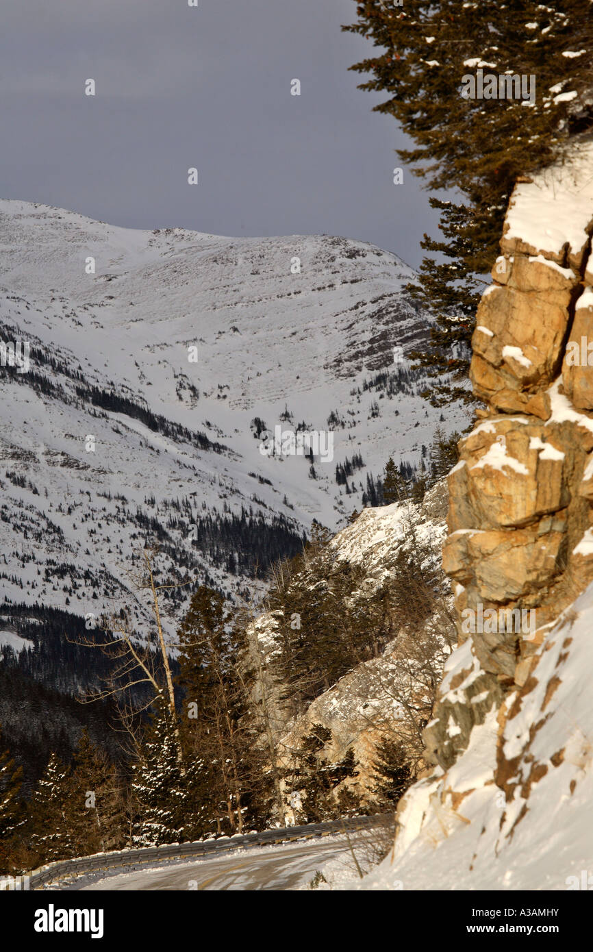 mountainside above road Stock Photo - Alamy