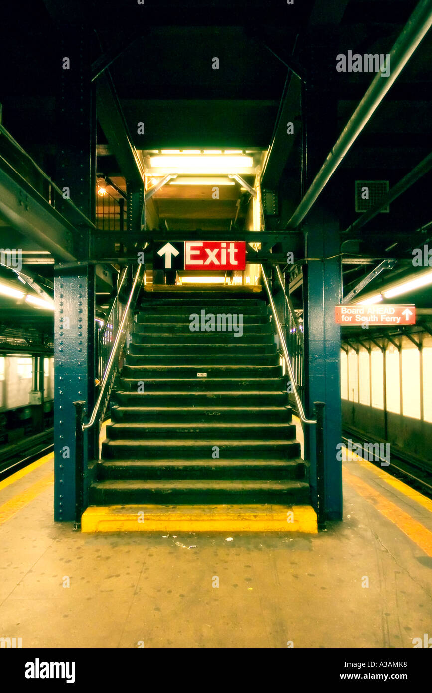 Exit New York City Subway Stock Photo - Alamy