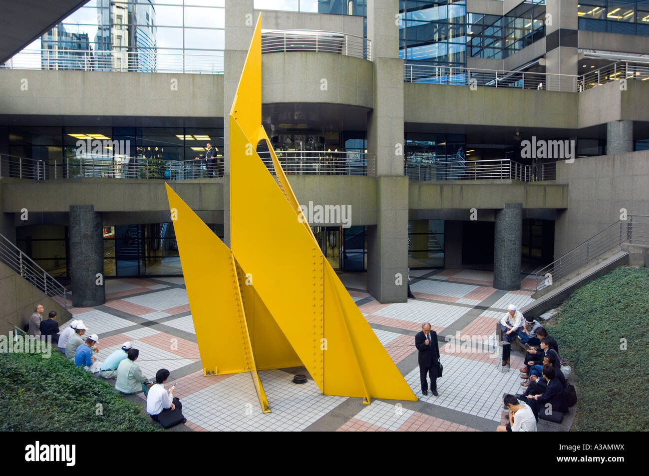 Yellow Art Installation in West Shinjuku Tokyo Japan Asia Stock Photo ...
