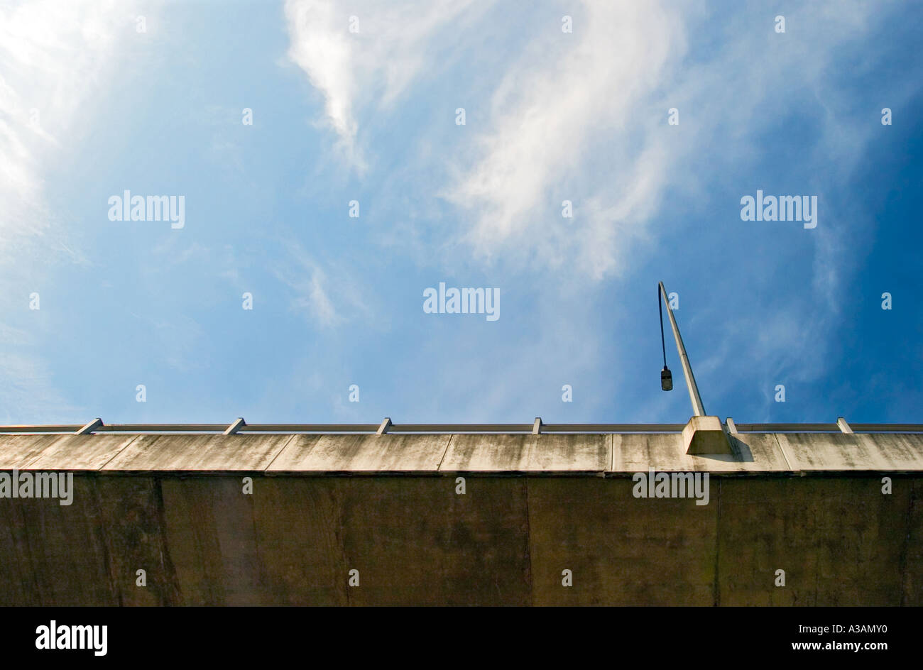 Street light viewed from below underpass Stock Photo - Alamy