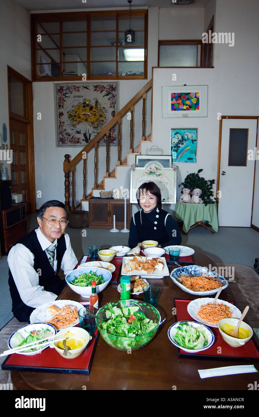 Japanese family eating at home Japan Asia Stock Photo - Alamy