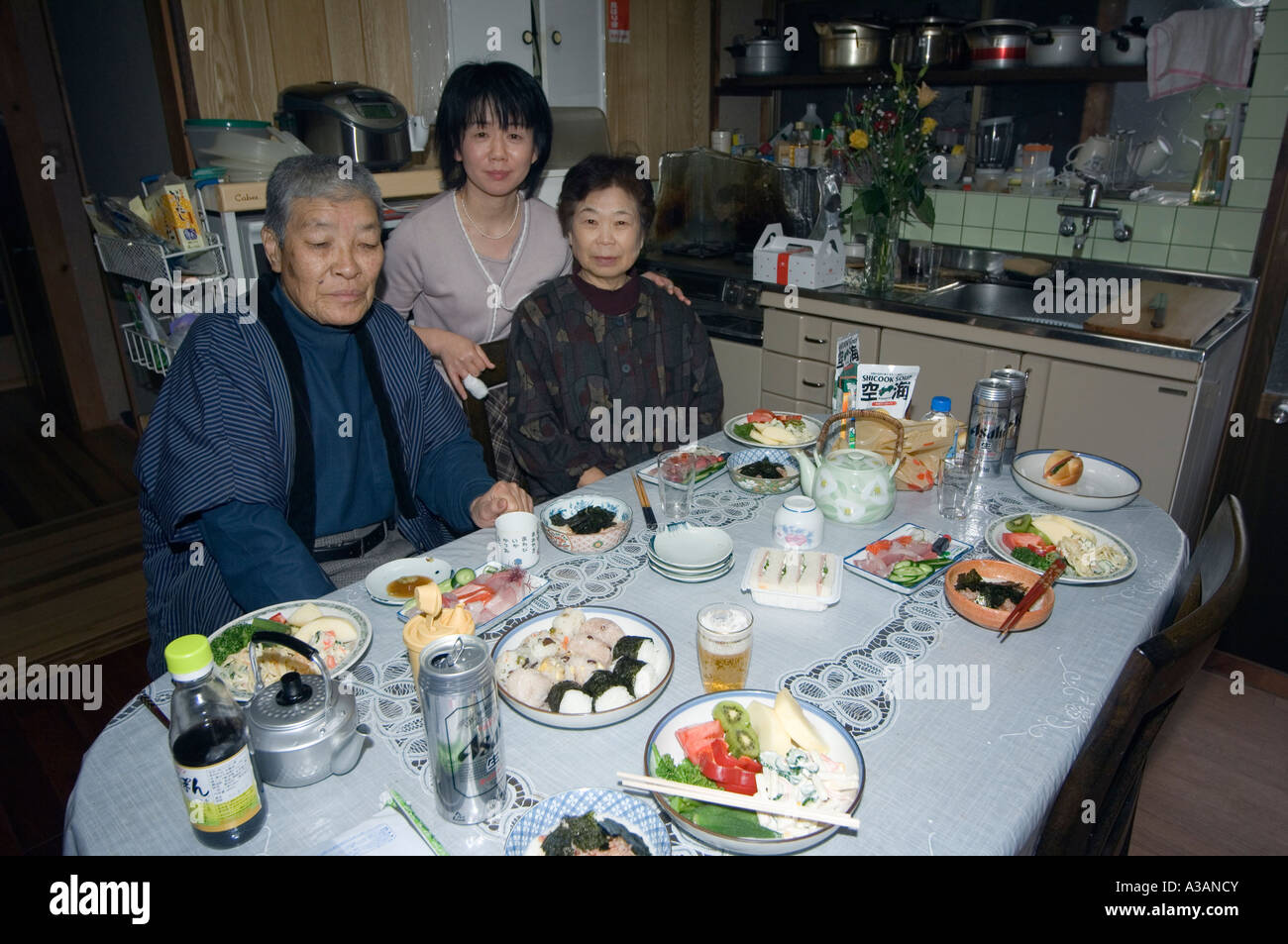 Japanese family eating at home Japan Asia Stock Photo - Alamy