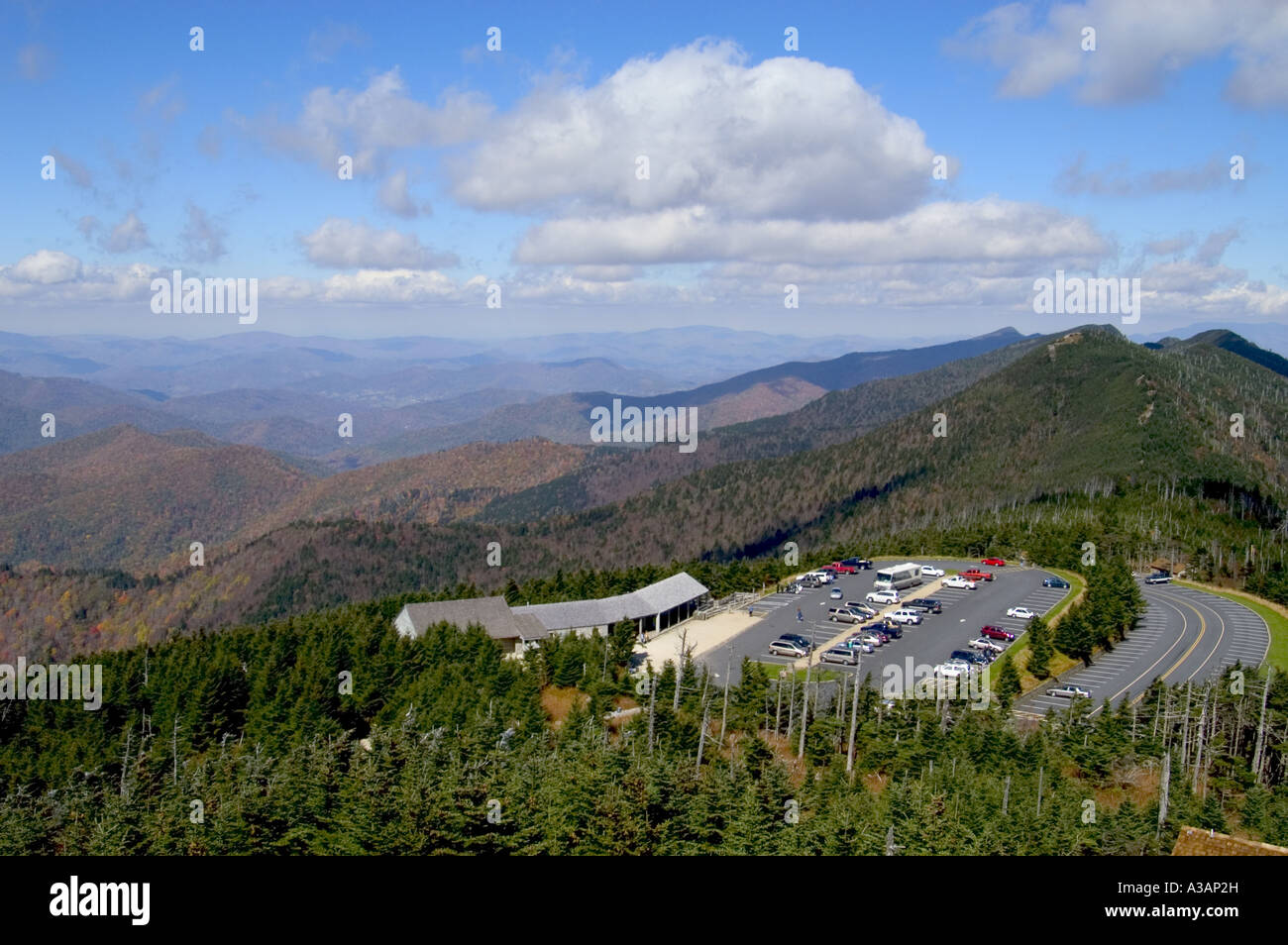 P25 098 Smoky Mountains, Mount Mitchell, View From Observation Tower ...